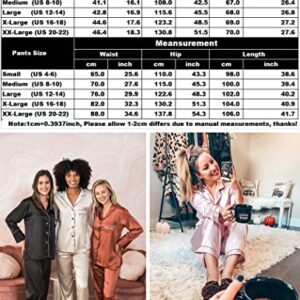 Pjmlifecoco Lounge Set Women's Silk Soft Sleepwear Satin Long Sleeve Two Piece Pajamas Pj Set Pink