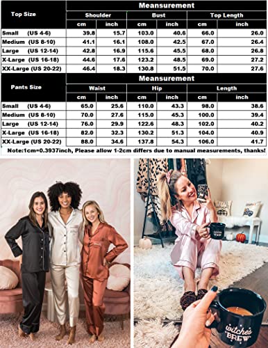 Pjmlifecoco Lounge Set Women's Silk Soft Sleepwear Satin Long Sleeve Two Piece Pajamas Pj Set Pink