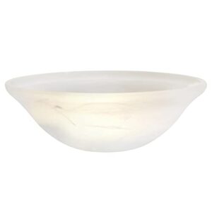 Aspen Creative 25002-65-1, Flush Mount/Semi-Flush Mount Alabaster Glass Shade, 1/2" Center Hole, 11-1/2" Diameter x 4" Height