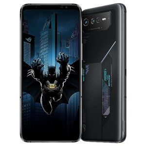 asus rog phone 6 batman edition cell phone, 6.78” fhd+ 2448x1080 165hz, 6000mah battery, 50mp/13mp/5mp triple camera, 12mp front, 12gb ram, 256gb storage, 5g lte unlocked dual sim, ai2201-12g256g-bm