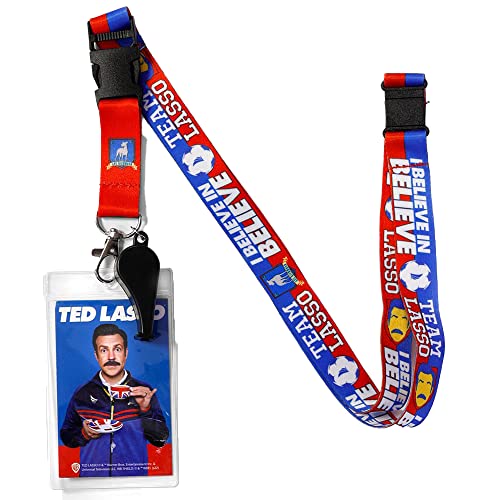 Ata-Boy Ted Lasso Lanyard Badge Holder with Whistle, Lanyards for ID Badges - Gifts & Merchandise