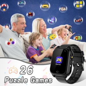 Phyulls Kids Smart Watch Boys, Smart Watch for Kids with 26 Games Alarm Clock Music Camera Video Recorder Calendar Flashlight Pedometer Toddler Watch Educational Toys for 4-12 Year Old Boys Girls