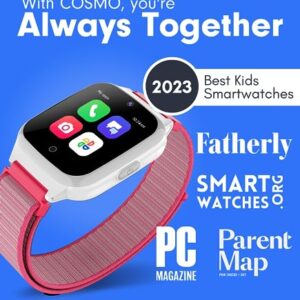 JrTrack 2 SE Smart Watch for Kids by Cosmo | 4G Phone Calling & Text Messaging | SIM Card & Flexible Data Plans | GPS Tracker Watch for Kids | Children’s Smartphone Alternative (Pink)