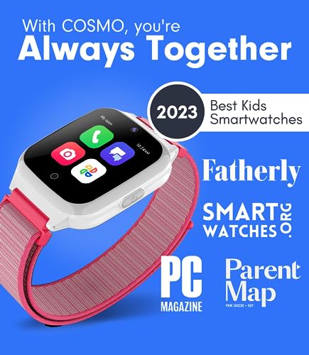 JrTrack 2 SE Smart Watch for Kids by Cosmo | 4G Phone Calling & Text Messaging | SIM Card & Flexible Data Plans | GPS Tracker Watch for Kids | Children’s Smartphone Alternative (Pink)