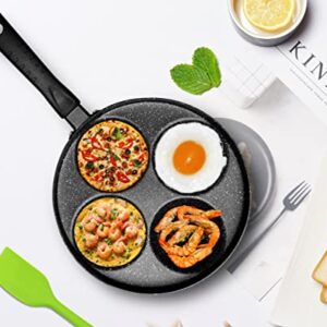 MyLifeUNIT Egg Frying Pan, 4-Cup Nonstick Fried Egg Pan, Aluminum Egg Cooker Pan with Lid and Spatula