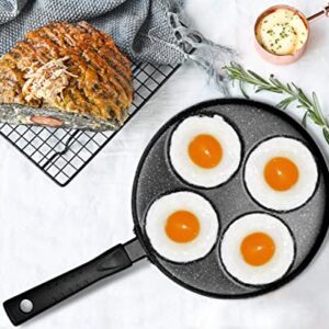 MyLifeUNIT Egg Frying Pan, 4-Cup Nonstick Fried Egg Pan, Aluminum Egg Cooker Pan with Lid and Spatula