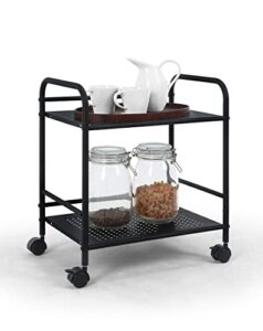 sunnypoint minimalist style utility rolling shelf cart (blk)