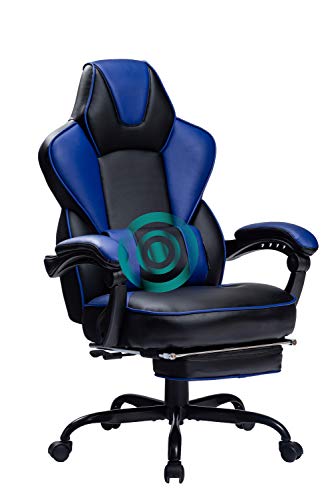 HEALGEN Gaming Chair with Footrest Gamer Chair with Massage Lumbar Support PU Leather Computer Chair Ergonomic Chair Video Game Chairs Gaming Chair for Adults