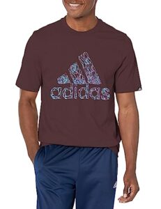 adidas men's mystic fill t-shirt, shadow brown, large