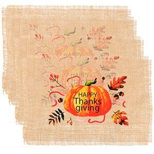 thanksgiving table pad home decor 4pcs thanksgiving home dinner decoration jute mats pumpkin table mat insulation mats fall decor burlap placemats