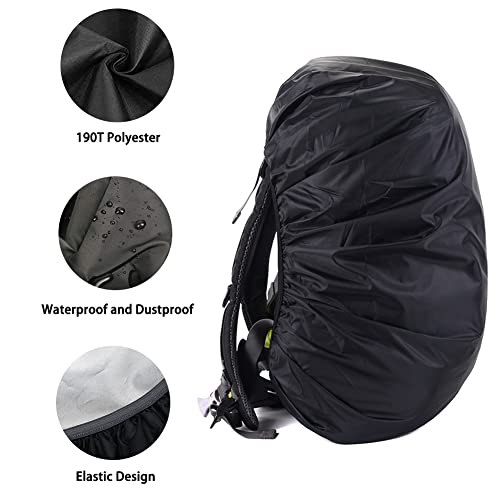 HYCOPROT Waterproof Backpack Rain Cover(10-85L) Ultralight Compact Portable,Hi-Visibility with Reflective Strip Anti-dust for Hiking Camping Cycling Traveling