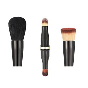 Velony Vacay 4 in 1 Makeup Brush Set, Travel Makeup Brushes Double Ended Foundation Brush, Eyeshadow Powder Brush, Face Cosmetic Brush for Foundation, Concealer, Powder