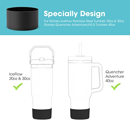 AIEVE Upgrade Silicone Boot for Stanley Cup Accessories, Protector Silicone Water Bottle Bottom Sleeve for Stanley 40 oz Tumbler with Handle Stanley Water Bottle Stanley Quencher