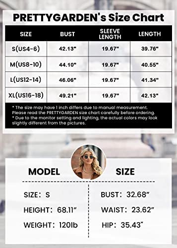 PRETTYGARDEN Women's 2023 Plaid Shacket Jacket Long Sleeve Button Down Shirts Fashion Winter Wool Coats (Black,Small)