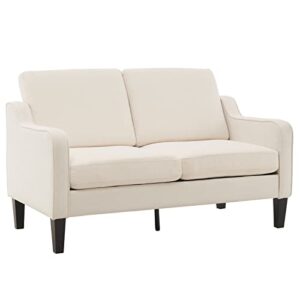 vingli 53" loveseat,mid-century modern love seat,small sofa couch for small space for living room,bedroom,apartment,studio,beige