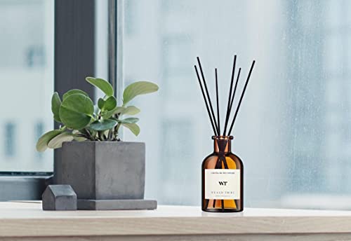 Flower Reed Diffuser Set Eucalyptus & Lavender Scent for Bathroom Accessories Shelf Decor & Air Fresheners, Sticks Defusers with 4.0 fl oz Essential Oils & Leaves, House Bedroom Office Decor & Gifts