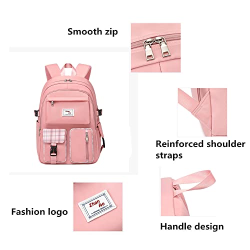 ZHANAO School Backpack for Girls Large Capacity Daypacks Water Resistant Breathability Bookbag Travel Backpacks Bookbag for Girls