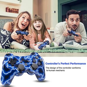 YU33 2 Pack Wireless Controller Works with PS3 Controller, Control Works with Playstation 3 Controller Wireless, Remote/Joystick/Mando/Controles de pa3 with Charging Cable and Battery, 2022, New