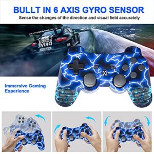 YU33 2 Pack Wireless Controller Works with PS3 Controller, Control Works with Playstation 3 Controller Wireless, Remote/Joystick/Mando/Controles de pa3 with Charging Cable and Battery, 2022, New