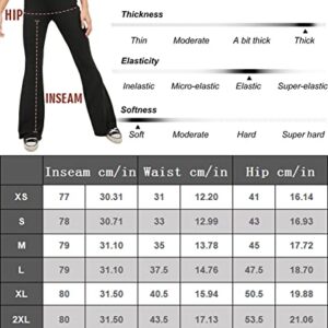 Aurgelmir Womens Fleece Lined Flare Yoga Pants Winter Warm Workout Cotton Thermal Bootcut Leggings Navy Blue