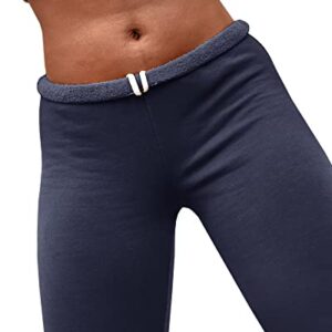 Aurgelmir Womens Fleece Lined Flare Yoga Pants Winter Warm Workout Cotton Thermal Bootcut Leggings Navy Blue