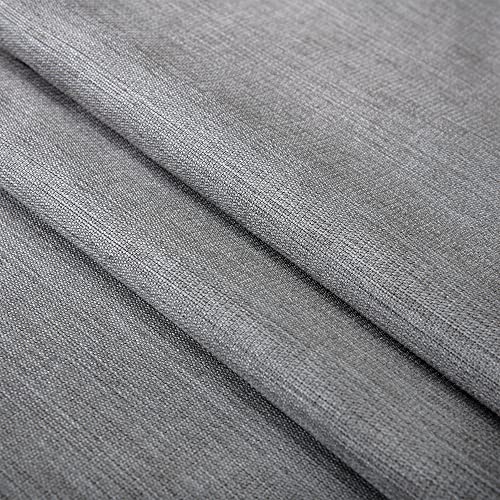 SUN+BLK Kinsley Lined Textured Total Blackout Light Blocking Noise Reducing Grommet Single Curtain Panel, Grey, 52x84