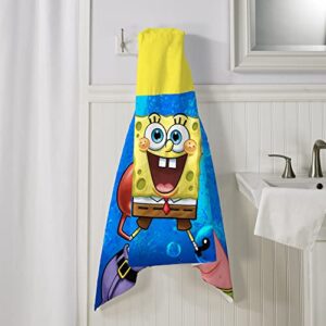 Franco Spongebob Squarepants Kids Bath/Pool/Beach Soft Cotton Terry Hooded Towel Wrap and loofah Set, 24 in x 50 in (Official Nickelodeon Product)