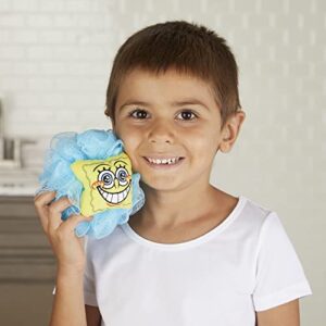 Franco Spongebob Squarepants Kids Bath/Pool/Beach Soft Cotton Terry Hooded Towel Wrap and loofah Set, 24 in x 50 in (Official Nickelodeon Product)