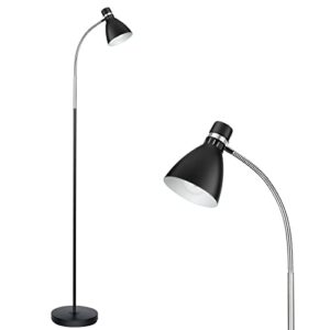 tjbin adjustable gooseneck floor lamp black,floor reading lamp for bedroom, grow light for indoor plants. minimalist standing lamp & small task floor light…