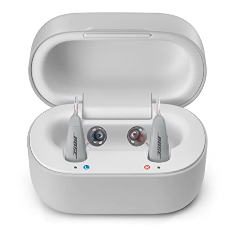 Lexie B2 OTC Hearing Aids Powered by Bose | Bluetooth Call Enabled for iOS | Rechargeable with Invisible Fit | Mild to Moderate Hearing Loss | Noise Reduction & Self-Fit Solution (Light Gray)