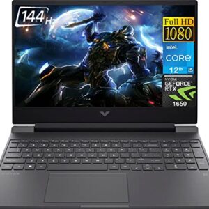 HP 2022 Newest Victus Gaming Laptop, 15.6 Inch FHD 144 Hz Display, Intel Core i5-12450H, 32GB RAM, 1TB SSD, NVIDIA GeForce GTX 1650, Wi-Fi 6, Windows 11 Home, Bundle with JAWFOAL