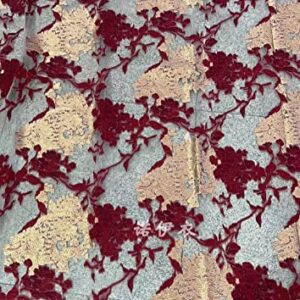 3 Yards African Lace Fabric French Beaded Sequins Lace,Net Tulle Fabric,Embroidered Fabric for Dress Guipure lace L03 (red)