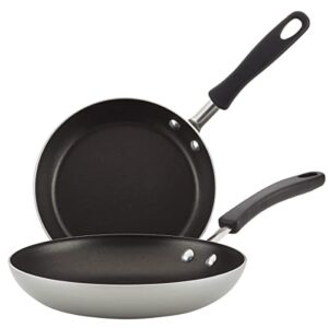 farberware cookstart diamondmax nonstick frying pans/skillet set, dishwasher safe, 8.25 inch and 10 inch, silver