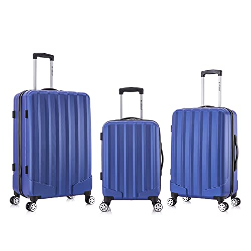 Rockland Santa Monica Hardside Spinner Wheel Luggage, Blue, 19", 24", 28"