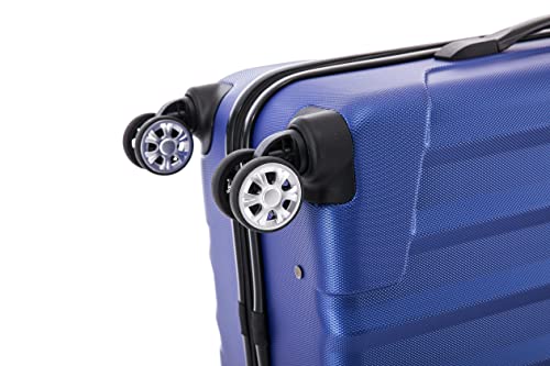 Rockland Santa Monica Hardside Spinner Wheel Luggage, Blue, 19", 24", 28"