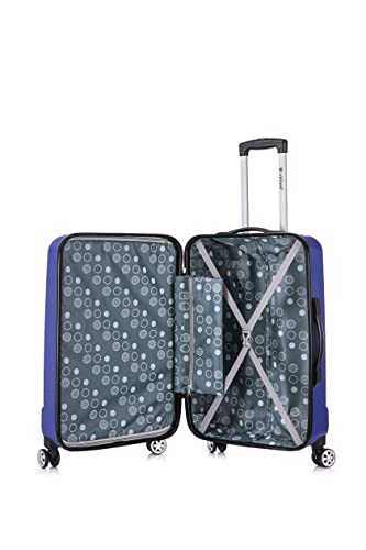 Rockland Santa Monica Hardside Spinner Wheel Luggage, Blue, 19", 24", 28"