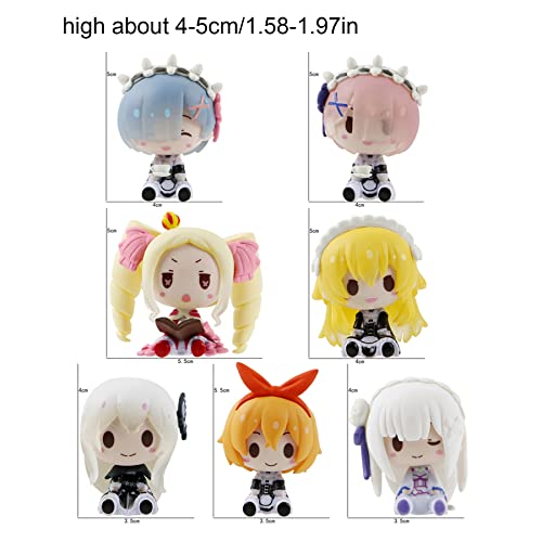 Anime Figure 7pcs/Set Anime Action Figures Girls Toys Collectible Doll Set Anime Statues Anime Stuff (yishijie Set)