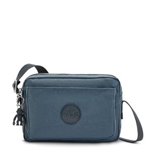 kipling women's abanu medium crossbody bag, lightweight, adjustable waist pack with multi-compartment zip pockets, nocturnal grey