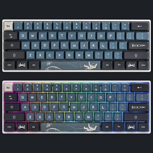 Mosptnspg Apollo XDA Keycaps 60 Percent, 83-Keys PBT Dye Sublimation Custom Key Cap Set for 61/68 Gaming Mechanical Keyboard