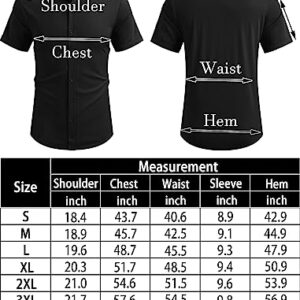 COOFANDY Casual Dress for Men Short Sleeve Button Up Summer Beach Shirts Wrinkle Free Black