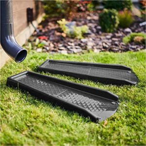 homebuddy black gutter downspout extension, set of 2 - rain gutter diverter, down spout drain extension, sturdy rain guard downspout extension, gutter drain diverter.