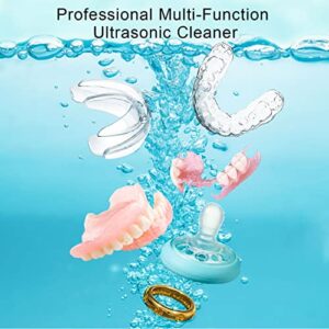 Ultrasonic Cleaner for Dentures, Retainer, Mouth Guard, Aligner, Whitening Trays, Professional Ultrasonic Cleaner Machine 180ml for All Dental Appliances, Jewelry, Diamonds