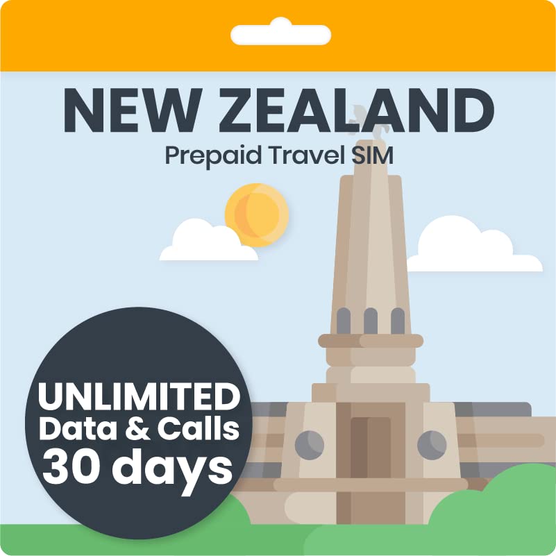 Simify Unlimited New Zealand Prepaid SIM Card for International Travel | Mobile Phone Plan Incl Data Calls and Texts for 30 Days in NZ