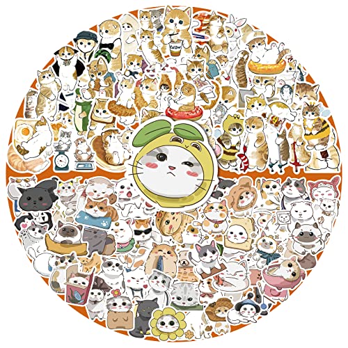 Cat Stickers 126PCS Cute Cat Stickers Vinyl Waterproof Cartoon Animal Sticker for Kids Teens Adults Scrapbook Water Bottles Laptop Skateboard Kawaii Aesthetic Graffiti Decals