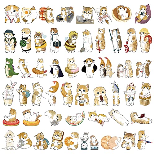 Cat Stickers 126PCS Cute Cat Stickers Vinyl Waterproof Cartoon Animal Sticker for Kids Teens Adults Scrapbook Water Bottles Laptop Skateboard Kawaii Aesthetic Graffiti Decals