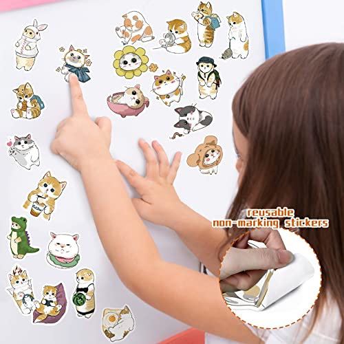 Cat Stickers 126PCS Cute Cat Stickers Vinyl Waterproof Cartoon Animal Sticker for Kids Teens Adults Scrapbook Water Bottles Laptop Skateboard Kawaii Aesthetic Graffiti Decals