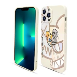 xuowrkpo for iphone 13 pro case skull anime design for cover shark bear cartoon graphics soft silicone tpu protective phone cover fit for boys girls teens women men cool white