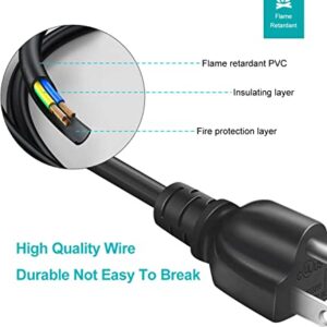 6Ft AC Power Cord for Sony Playstation PS3 First Generation (Fat), Xbox 360 1st Generation (Fat), Xbox 360E, 3 Prong Wall Power Cable Replacement