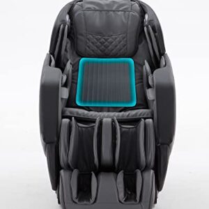 UIIU Full Body Massage Chair Back Cushion Quilted Leather Lumbar Cushion Zero Gravity Massage Chair Back Protect Cushion to Ease Strength of Shiatsu Massage 20.5x16.9Inch Gray