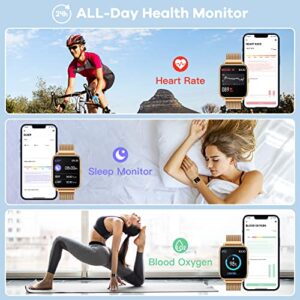 TAOPON Smart Watch Fitness Tracker for Women: Smartwatch for Android iOS with Bluetooth Heart Rate Sleep Monitor Step Counter for Walking Waterproof Digital Watch Men